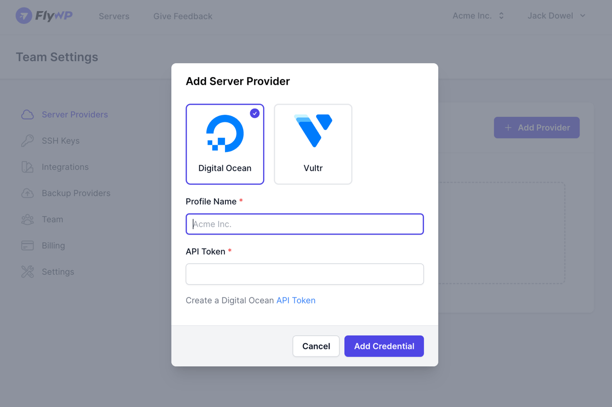 Quickstart – FlyWP