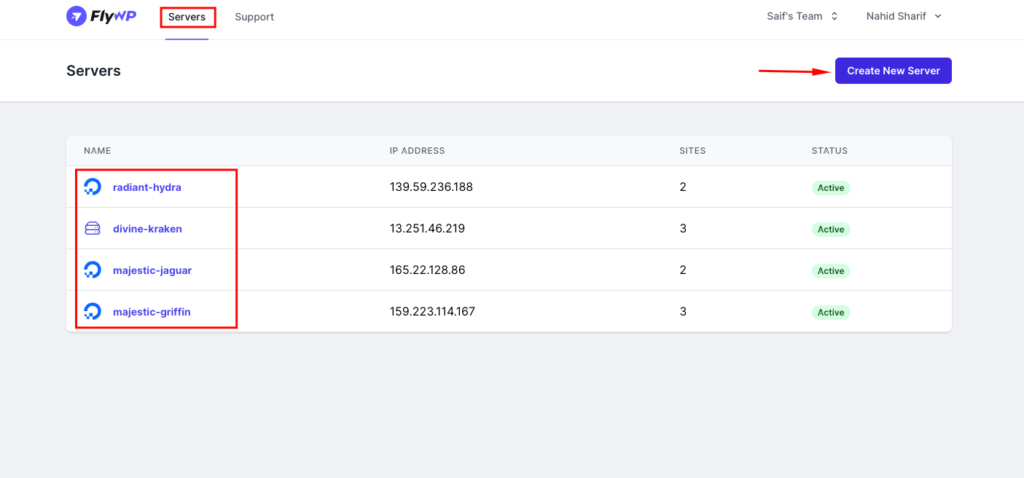 Creating Servers – FlyWP