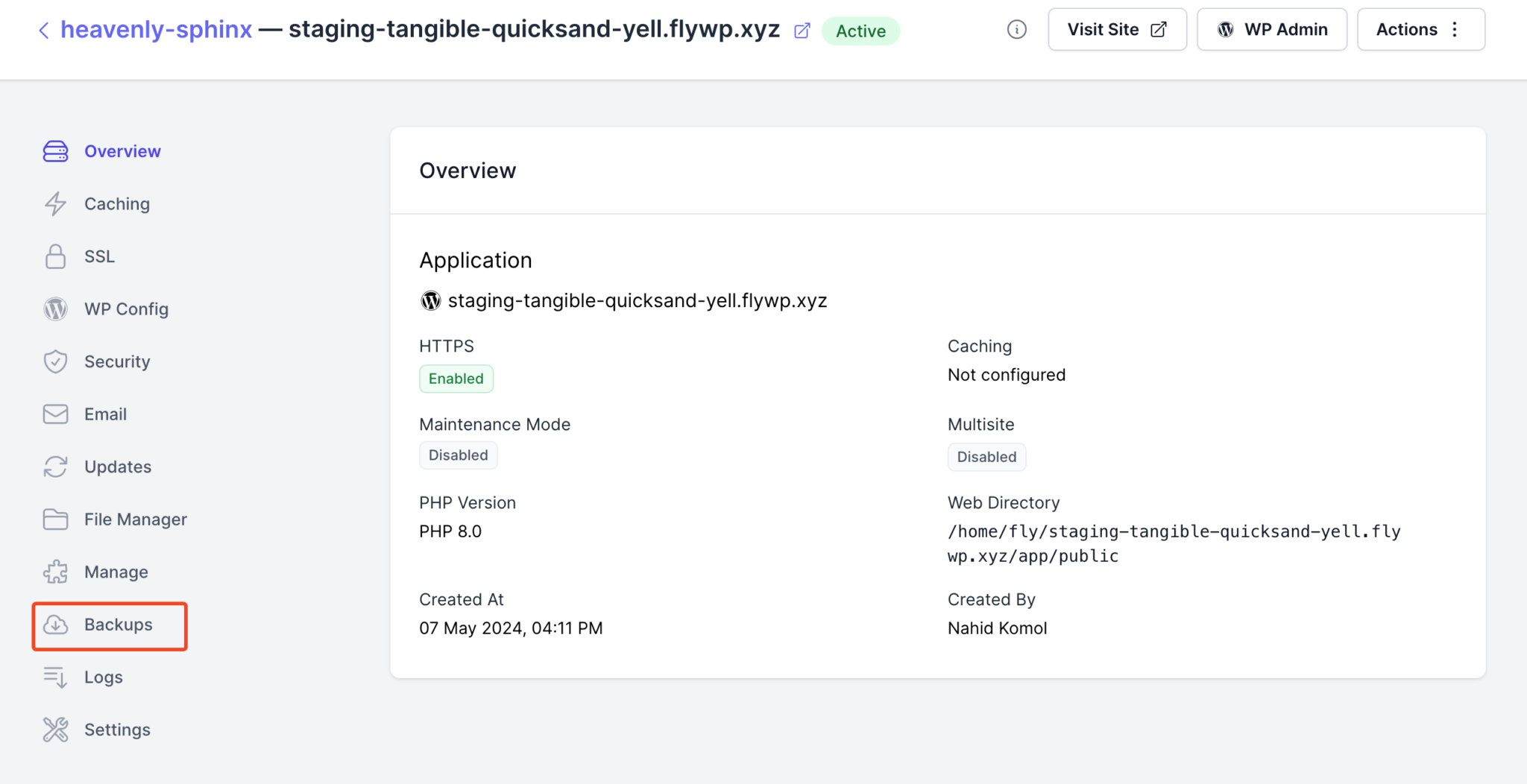 How to connect Wasabi backup provider in FlyWP