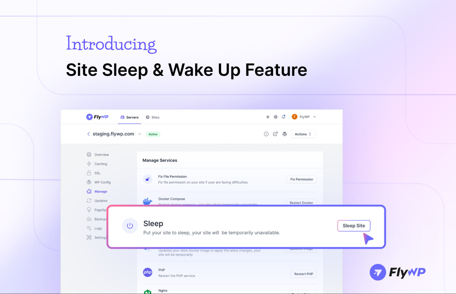 Introducing the Site Sleep & Wake Up Feature on FlyWP