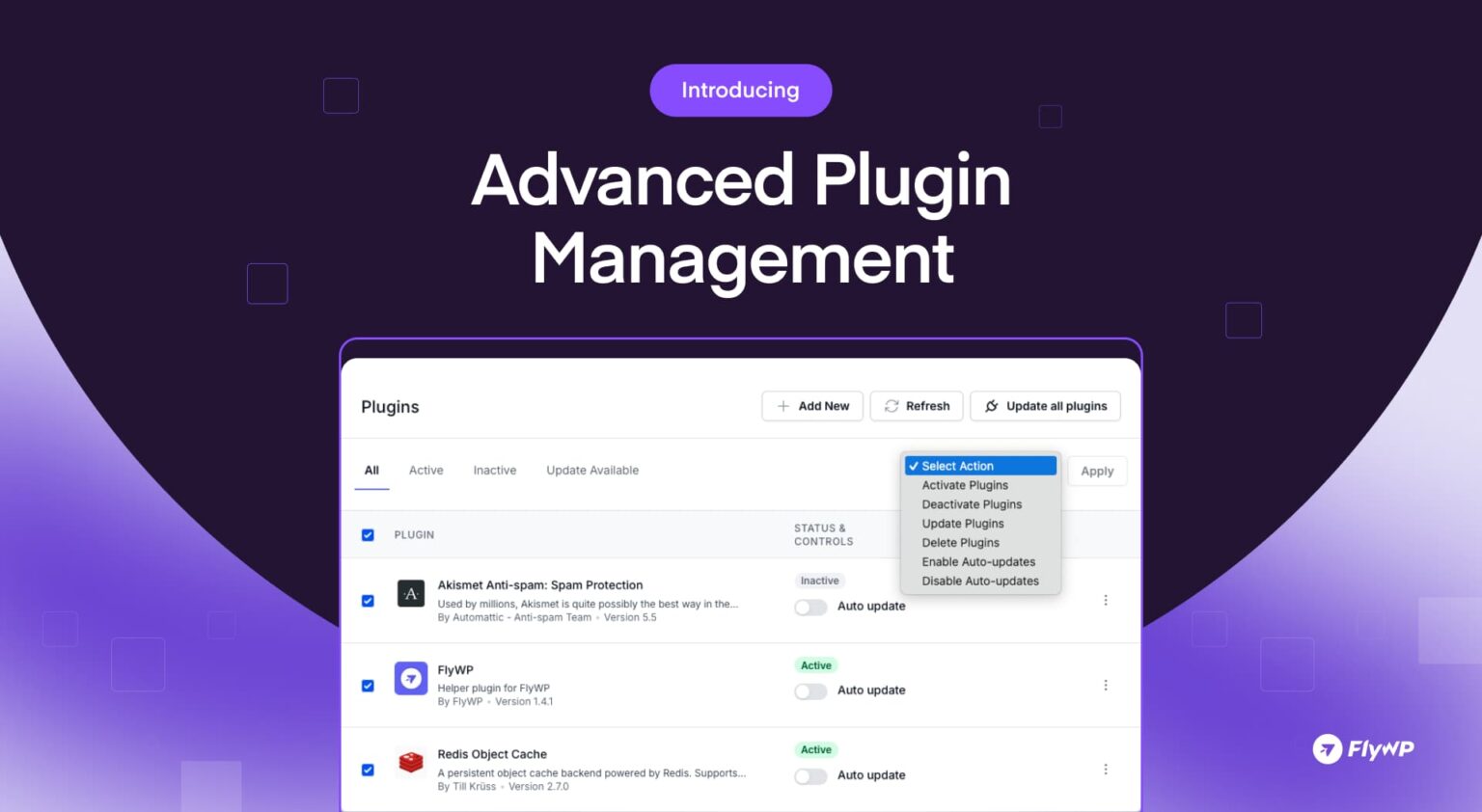 New in FlyWP: Advanced Plugin Management, 8G Firewall & Smarter Security